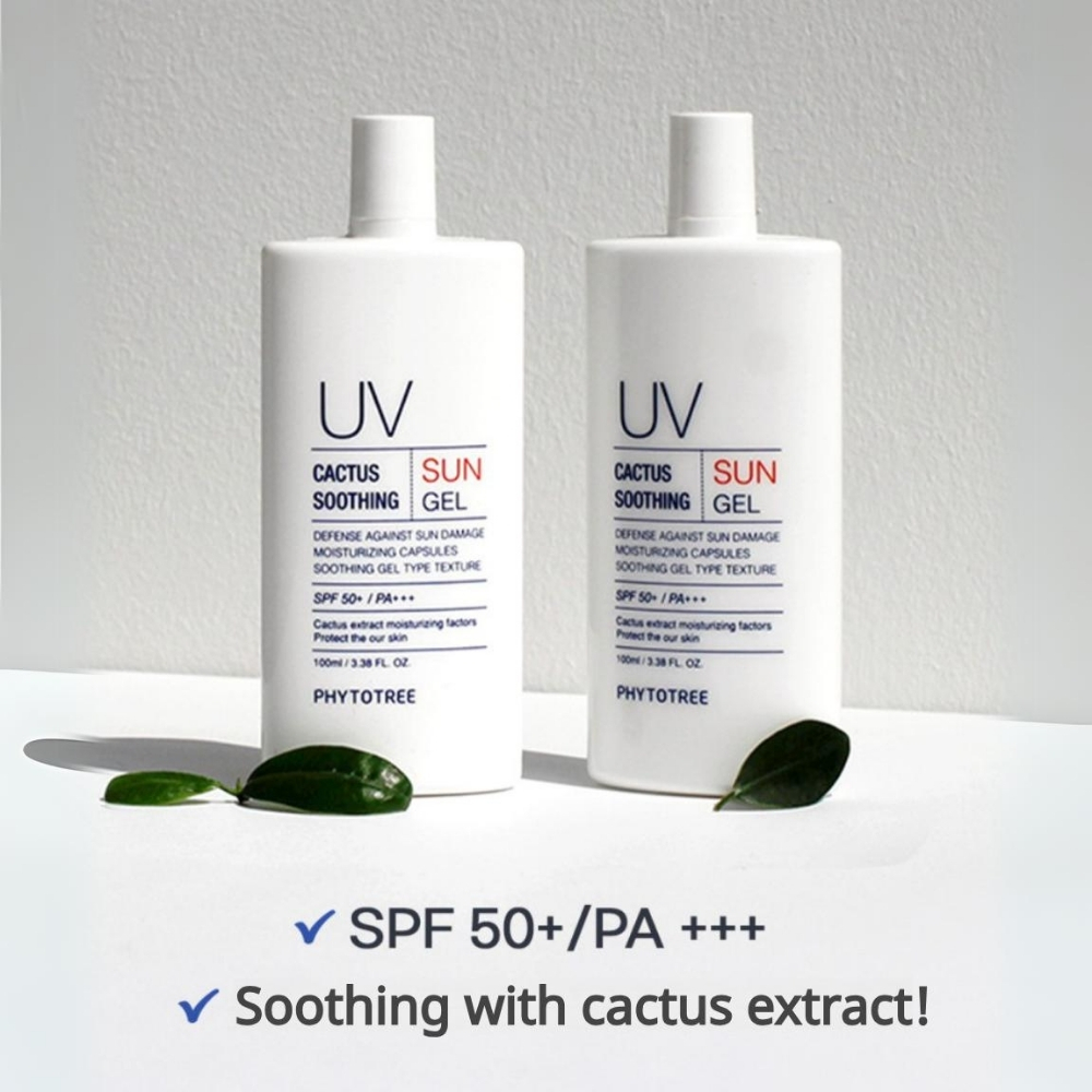 Phytotree UV CACTUS SOOTHING Sun Gel SPF50+ / PA+++ 100ml | Shopee ...