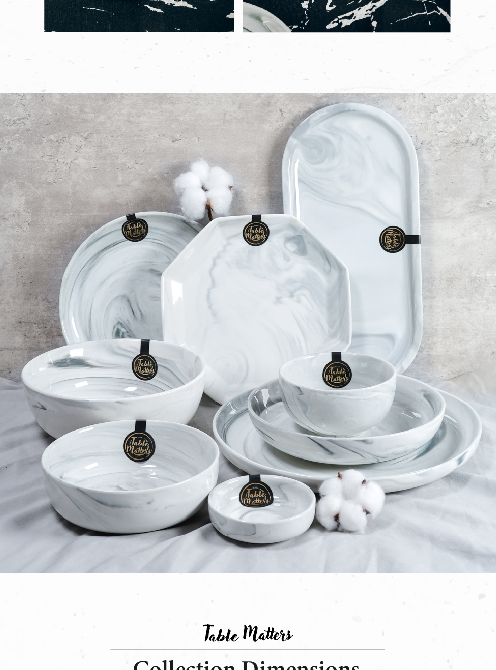 Table Matters - [Set of 2] Marble Dining 10 PCS Set [Plate | Bowl ...