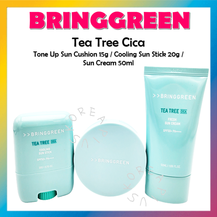 [BRINGGREEN] Tea Tree Cica Tone Up Sun Cushion 15g Cooling Sun Stick ...