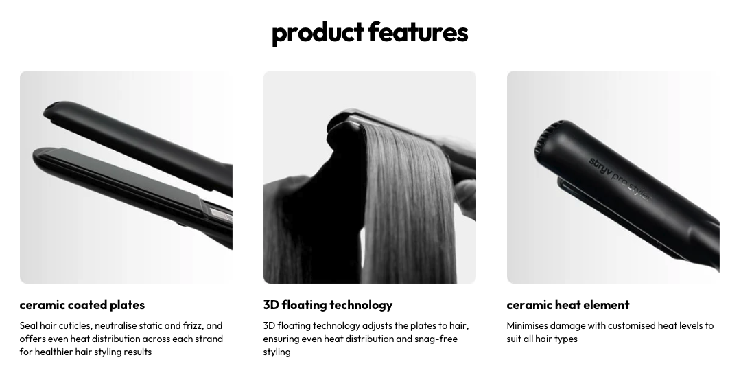 Stryv Pro Styler Salon Grade 2 in 1 Flat Iron & Straightener 50W ...