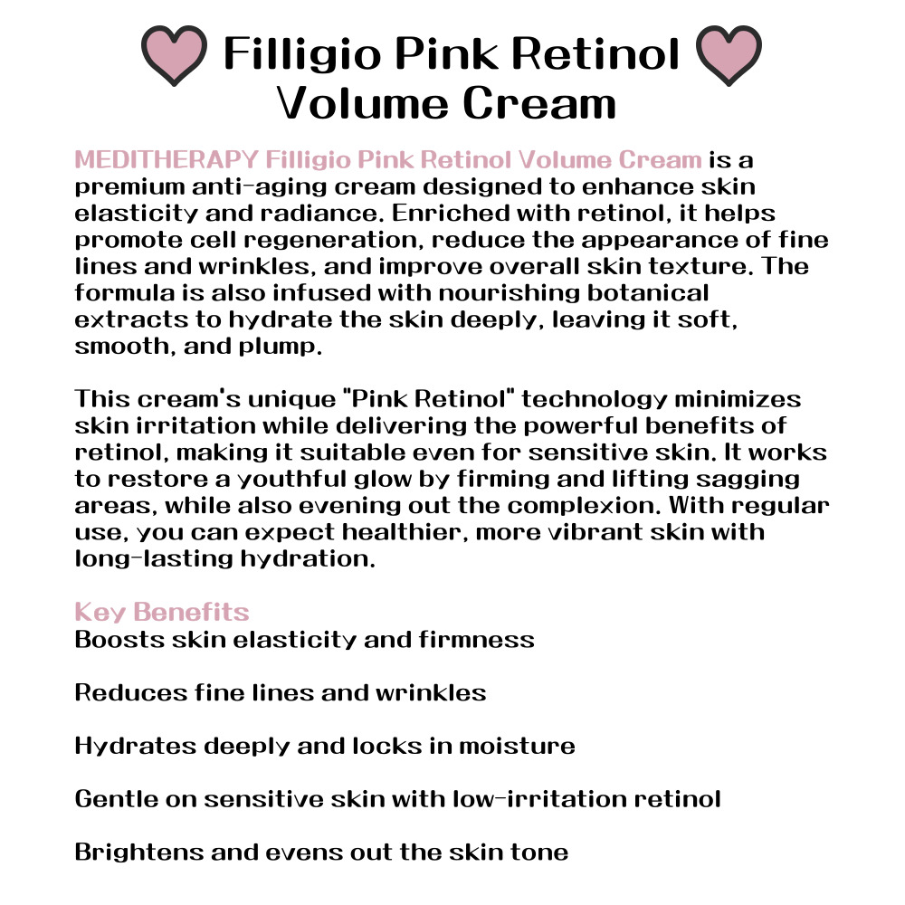 MEDITHERAPY [Limited edition] Filligio Pink Retinol Volume Cream 50ml ...