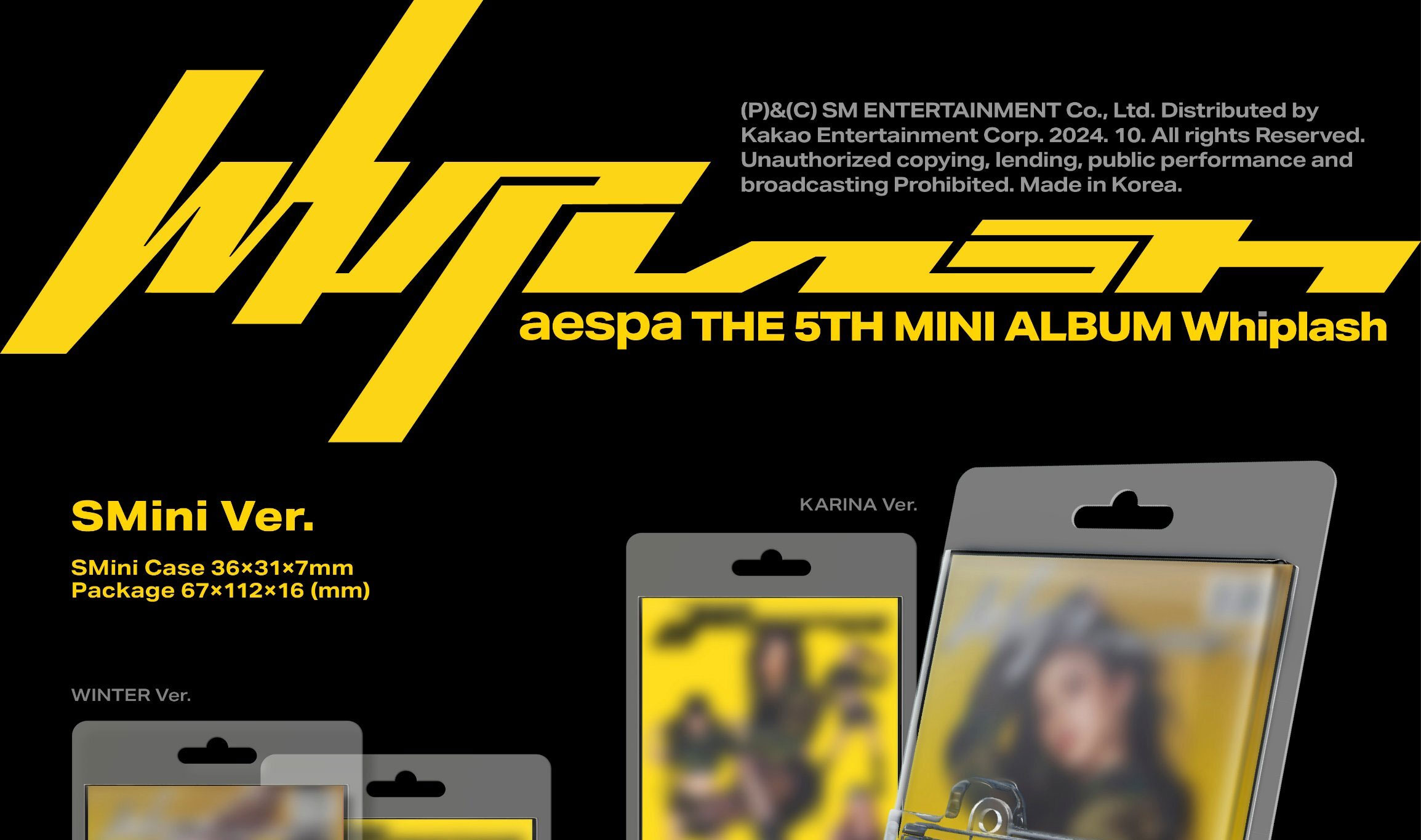 [4 SET] (SMINI ver.) aespa [WHIPLASH] 5th MINI ALBUM (22nd Oct.2024 ...