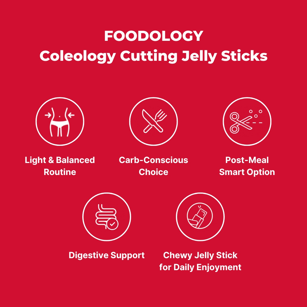 FOODOLOGY Coleology Cutting Jelly Sticks - 25g x 10, Healthy Snacks ...