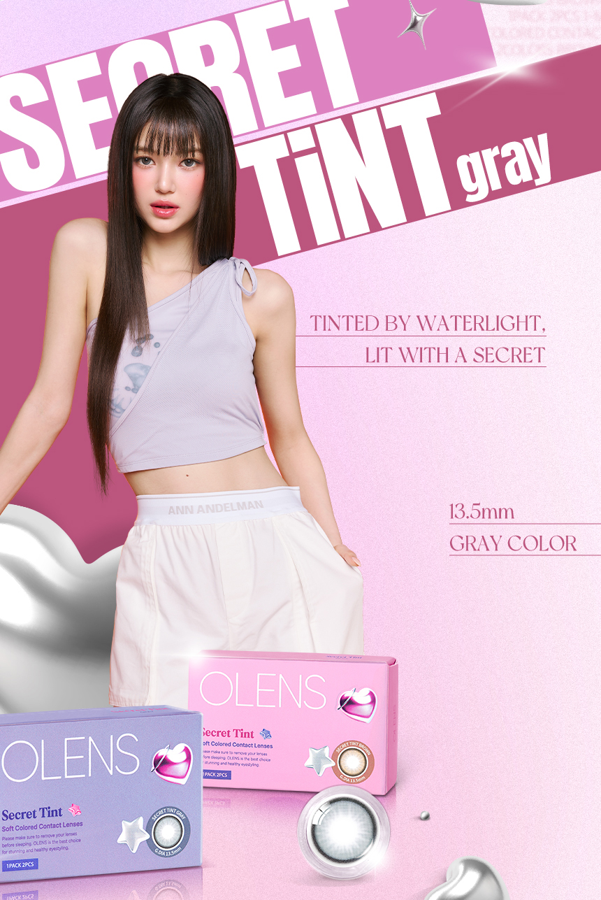 OLENS Secret Tint 1 Month Gray 2P Contact Lens | Shopee Philippines