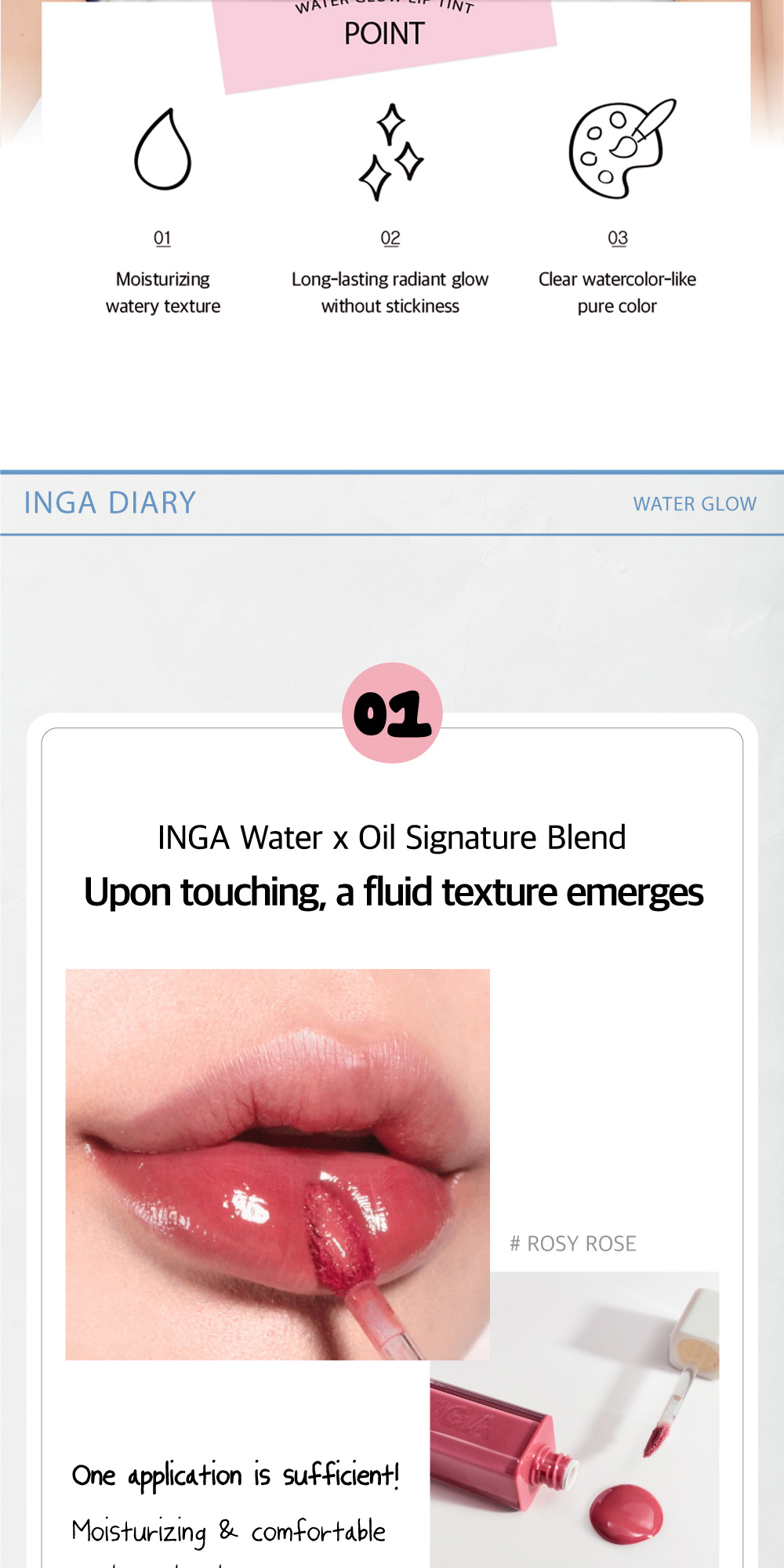 INGA Glassy Water Glow Lip Tint (SNOWY/ GLASSY_13 colors) | Shopee ...