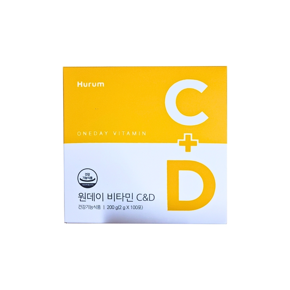 HURUM Vitamin C+D Supplement 2g 100 Sticks Pack - Color Food, Powder ...