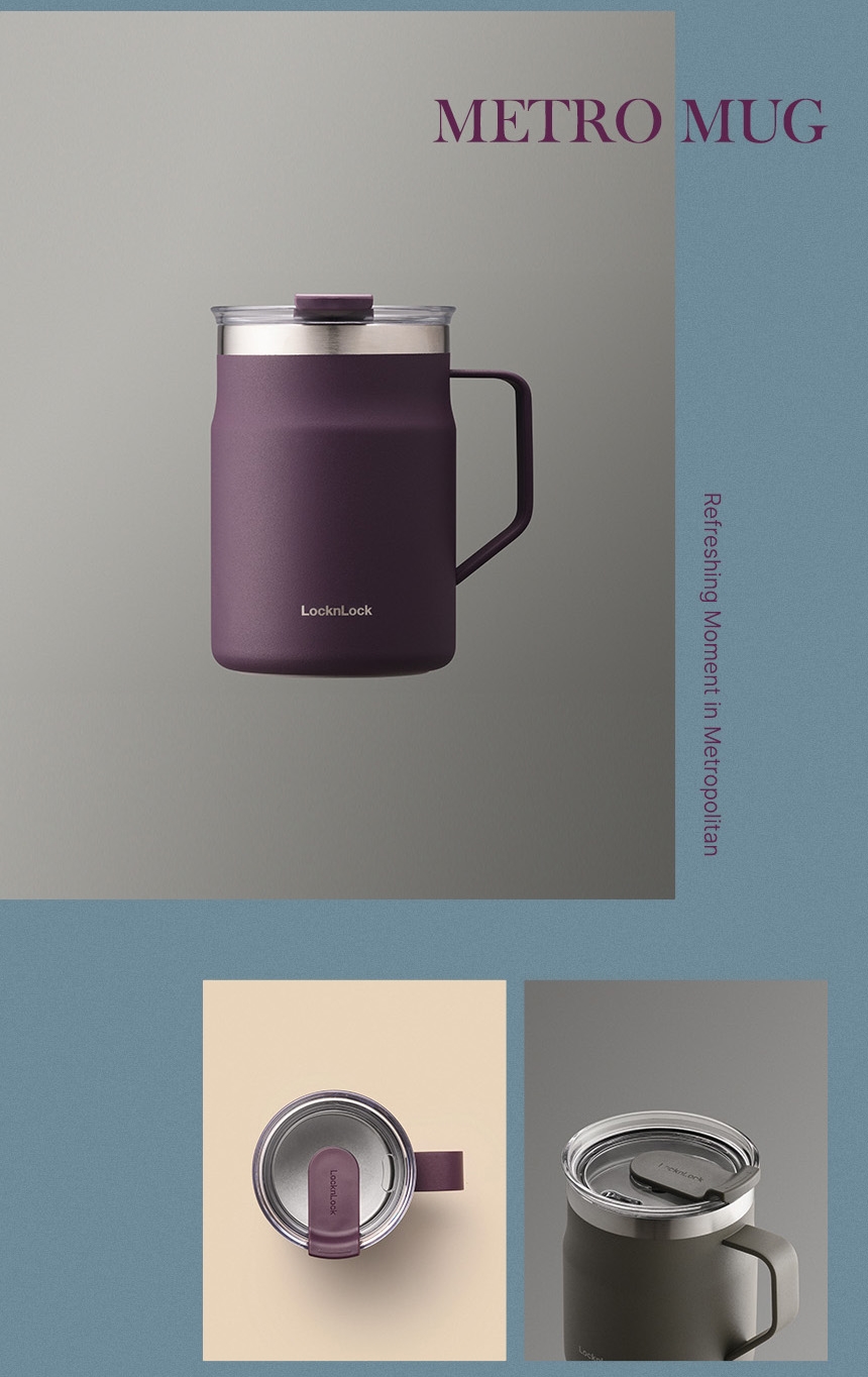 LocknLock Metro Mug Tumbler 600ml One-hand Open Swing Lock Thermal ...