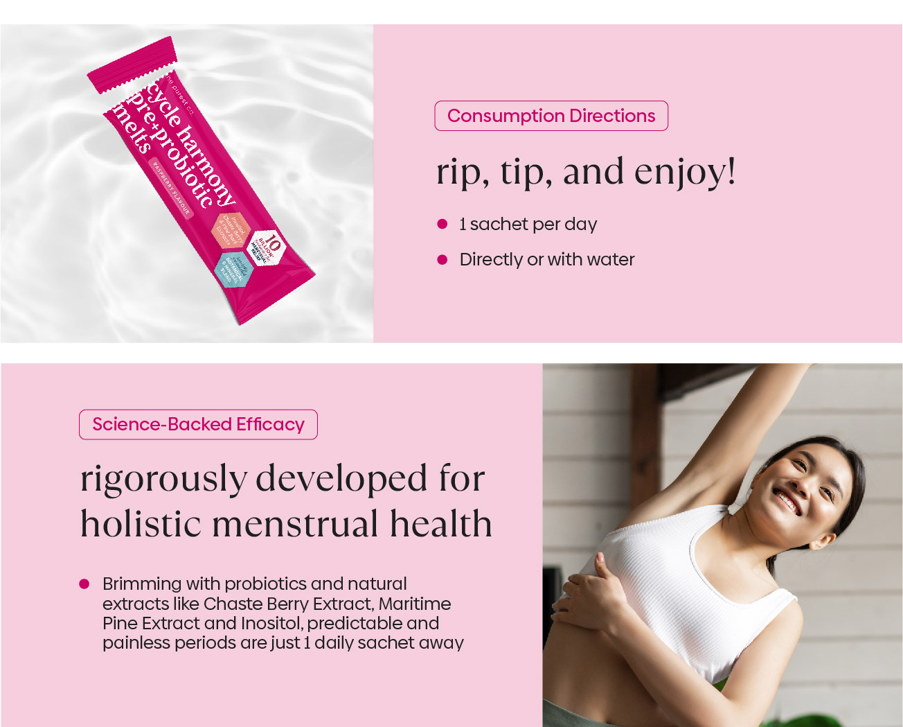 Purest Co Cycle Harmony Pre+Probiotic Melts (Menstrual Health and ...