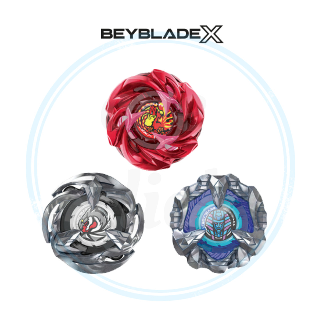 TAKARA TOMY BEYBLADE X UX-07 Phoenix Rudder Deck Set | 3 Tops + Bits ...