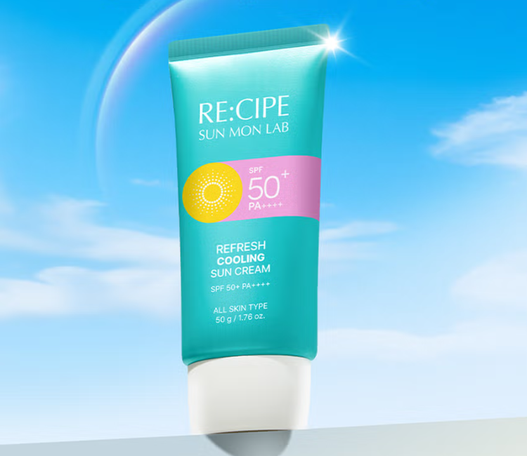 DAISO Recipe Sun Mon Lab Refresh Cooling Sun Cream SPF50+ PA++++ (50g ...