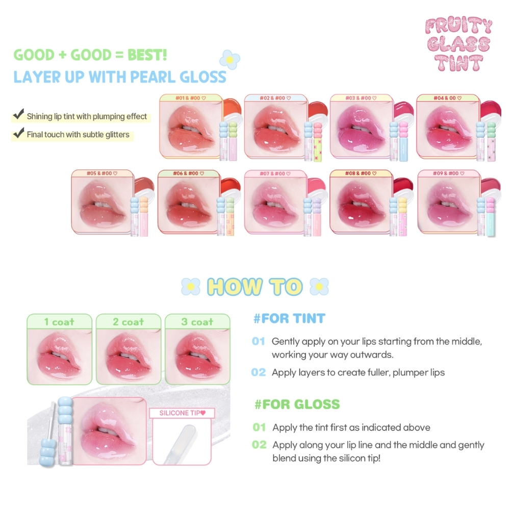 Colorgram Fruity Glass Lip Tint 2.8g (14 Colors) | Tanghulu Tangle Tint ...