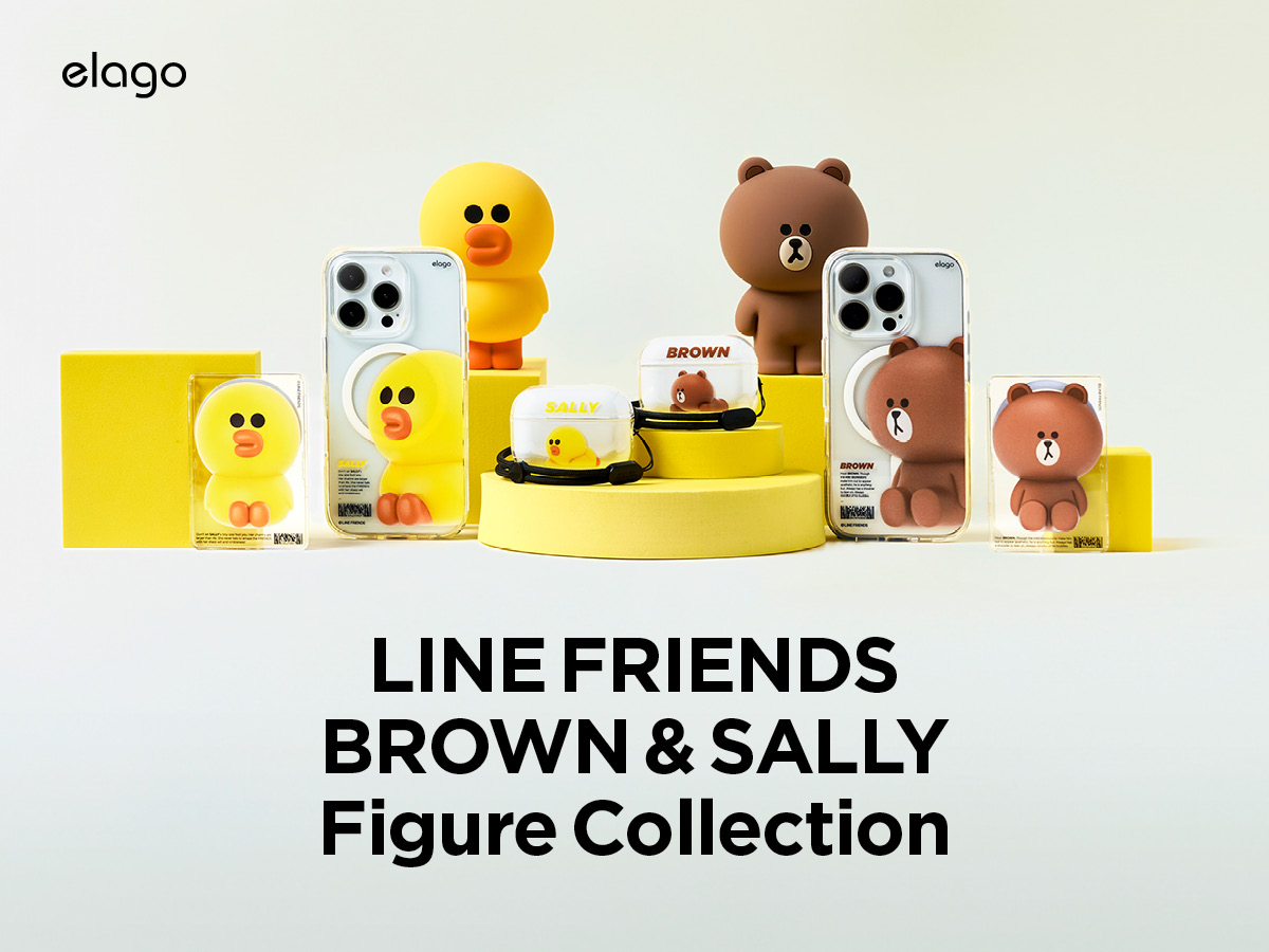 Elago | LINE FRIENDS BROWN & SALLY Figure Magnetic PC Wallet Card ...