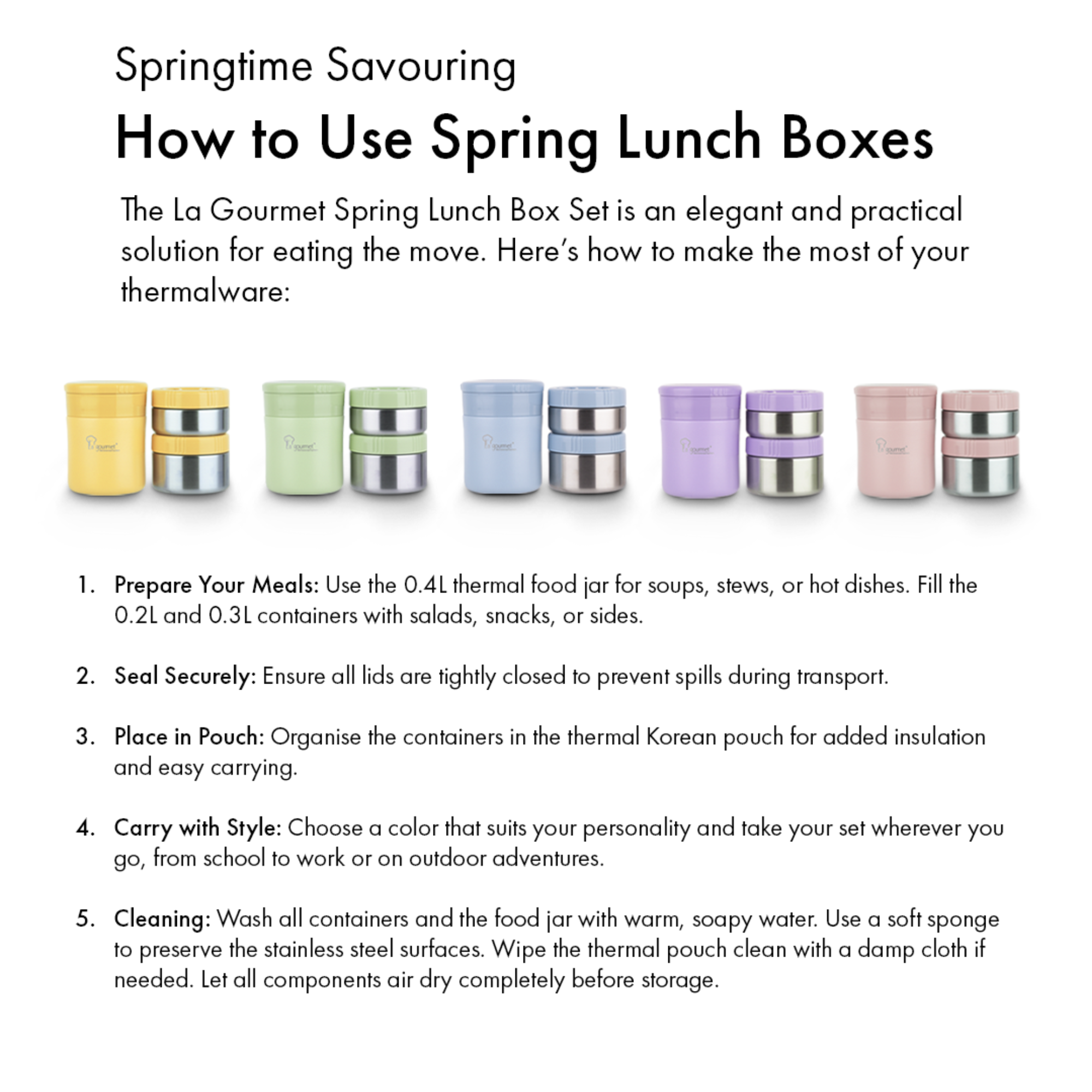 La gourmet Spring Lunch Set with Pouch | Shopee Philippines