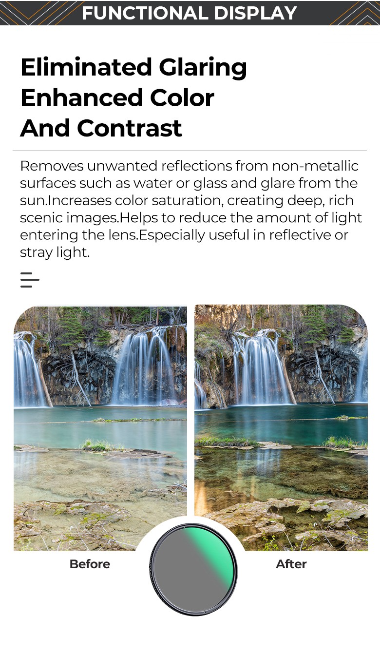 K&F CONCEPT Nano-X CPL Filter 95-127mm Large Size Camera Filter -Ultra ...