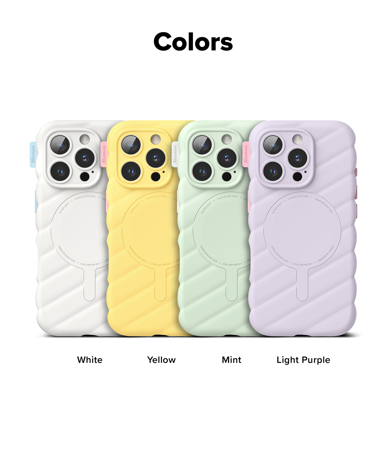 Ringke Macaron Silicone Magnetic for iPhone 16 Pro Colorful Soft ...