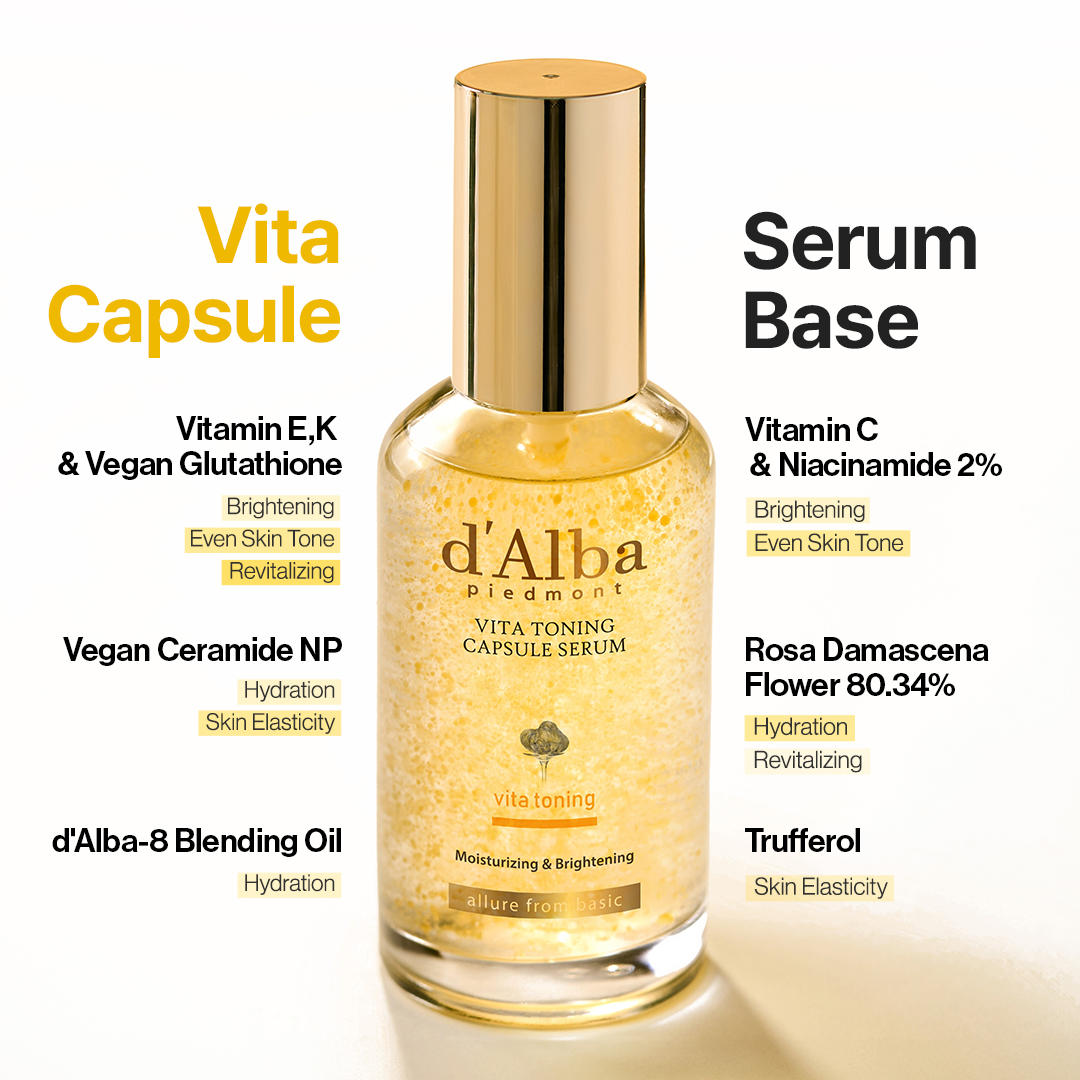 [d'Alba Official]Vita Toning Capsule Serum 50ml&100ml, Light Finish ...