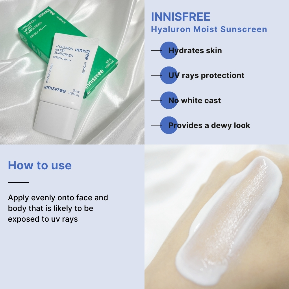 Innisfree Sunscreen UV Active Poreless & Hydration Set - 50ml & 60ml Intensive Long-lasting EX ...