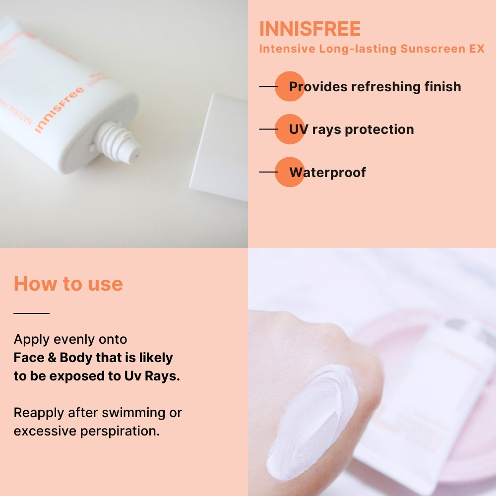 Innisfree Sunscreen UV Active Poreless & Hydration Set - 50ml & 60ml Intensive Long-lasting EX ...