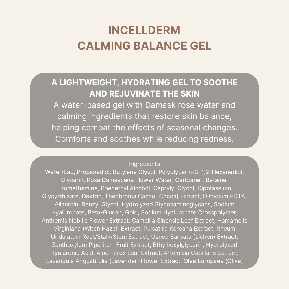 [2025 Renewed] INCELLDERM Calming Balance Gel 100ml – Skin Soothing ...