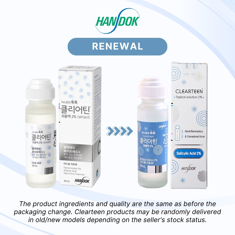 (Renewal)HANDOK Clearteen Topical Soln. 2% 30ml Acne Blackhead Whitehead BHA Serum Spot ...