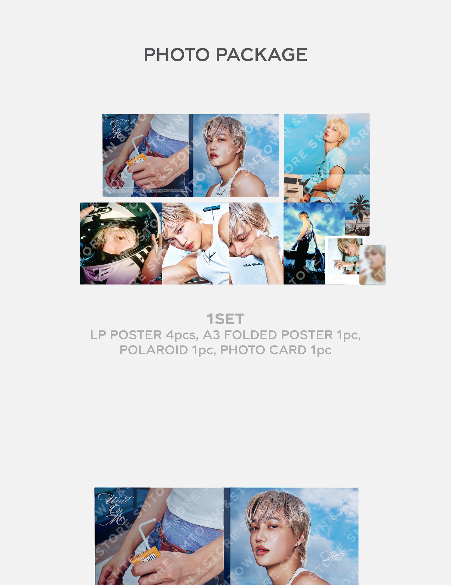 (PHOTO PACKAGE / BRACELET / T-SHIRT) KAI (EXO) [Wait On Me] OFFICIAL MD ...
