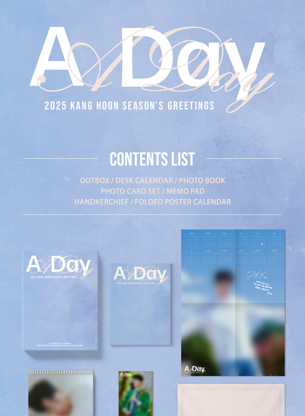 [POB] KANG HOON [A DAY] 2025 SEASON'S GREETINGS (Jan. 2025) | Shopee ...