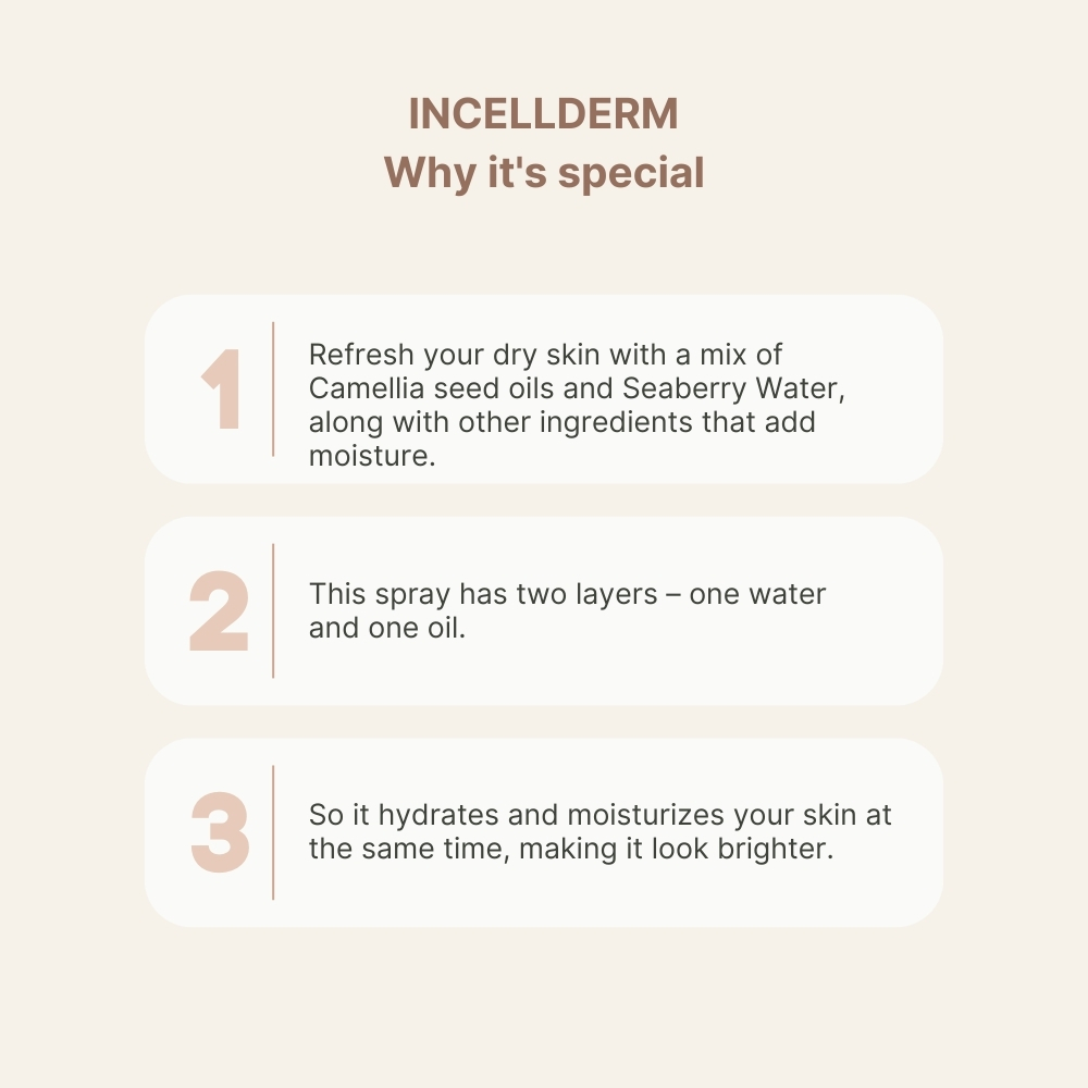 INCELLDERM 2025 Vieton Oil Mist 50ml – New Version for Dewy Skin & Hydration | Shopee Philippines