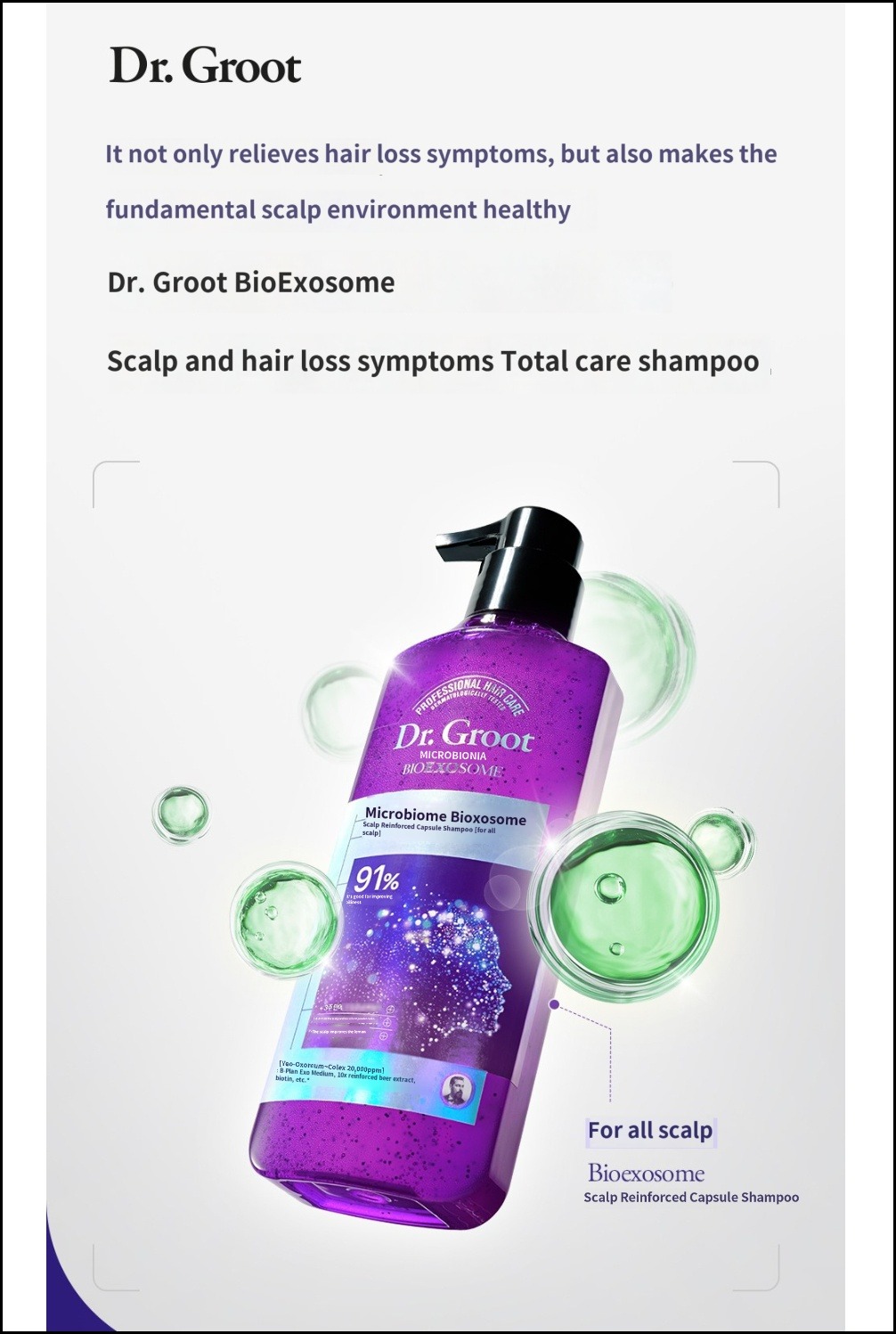 [DR.GROOT]Microbiome Bio Exosome Shampoo (330ml),Conditioner (330ml ...