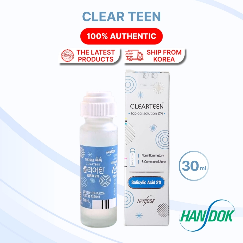 (Renewal)HANDOK Clearteen Topical Soln. 2% 30ml Acne Blackhead Whitehead BHA Serum Spot ...