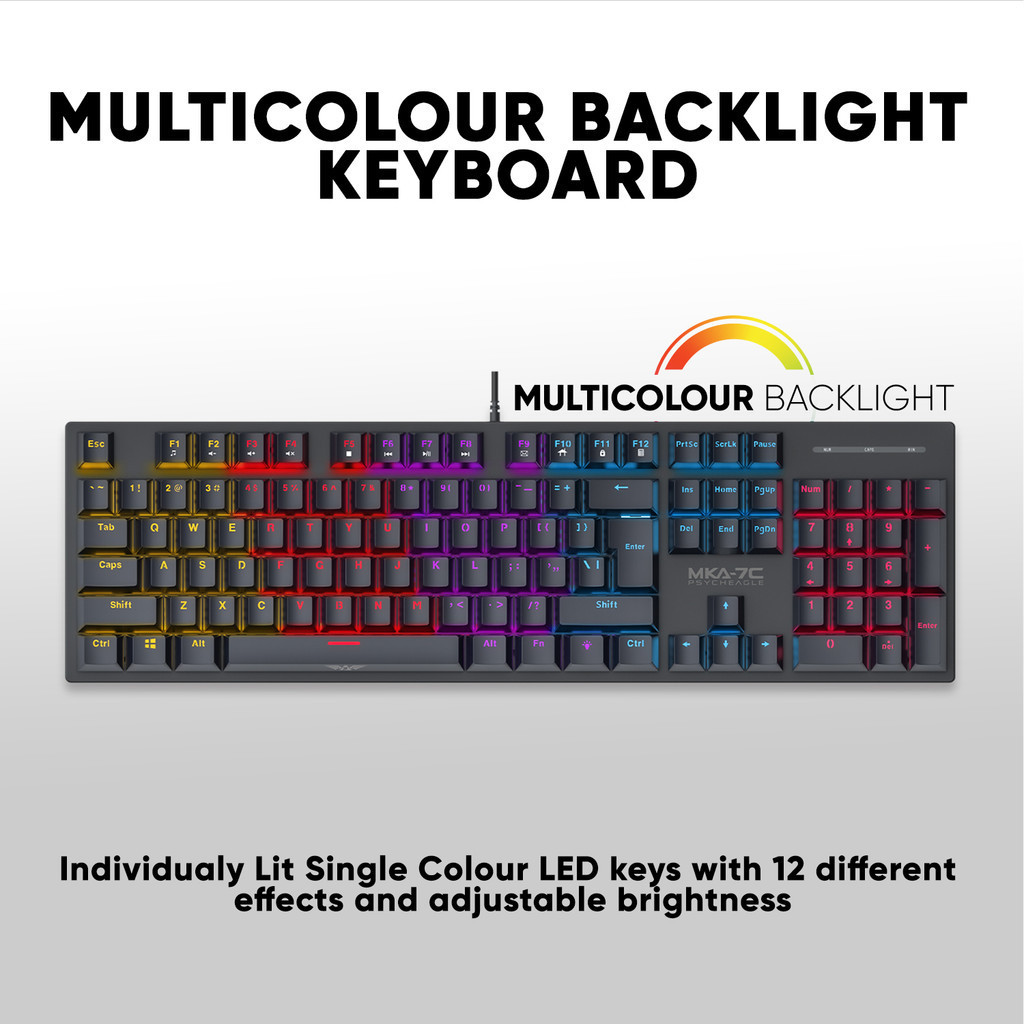 Armaggeddon MKA 7C Mechanical Keyboard | Hot-Swap | 104 Full Size Keyboard | Multicolour Light ...