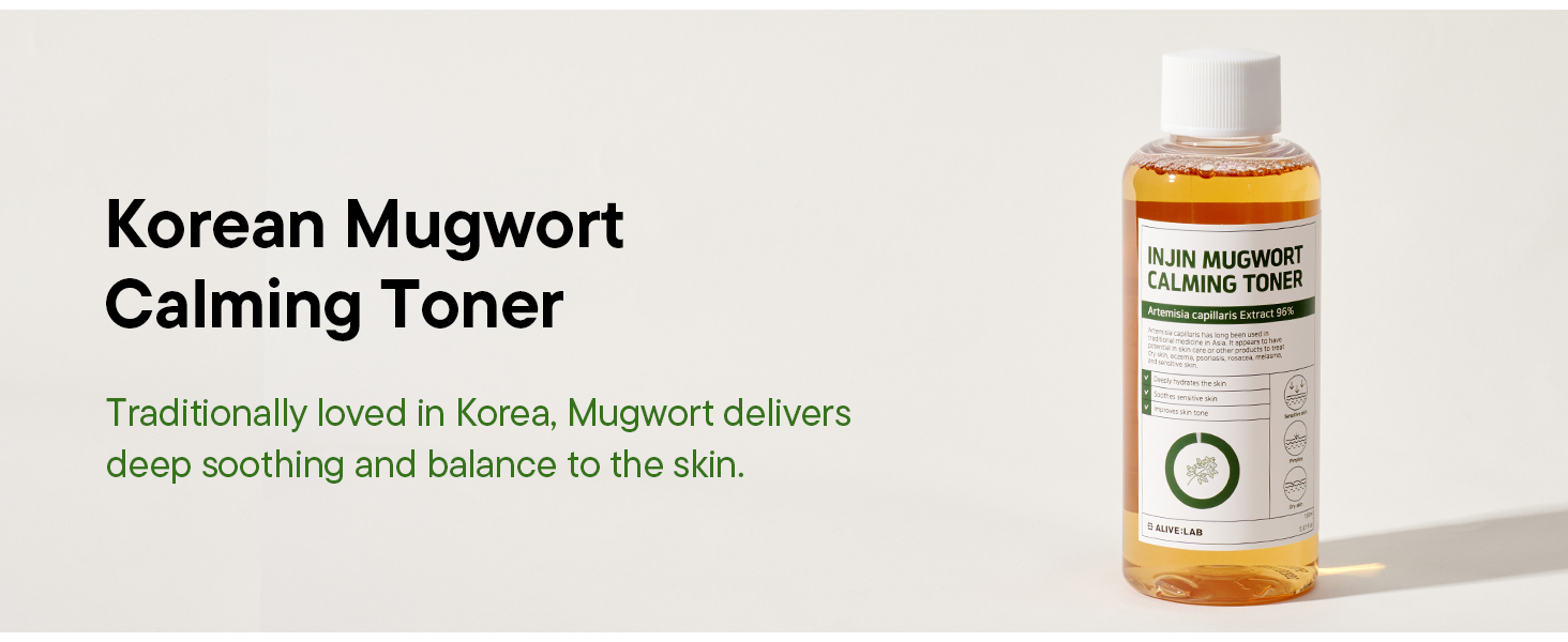 ALIVELAB Injin Mugwort Calming Toner for Sensitive and Acne-Prone Skin ...