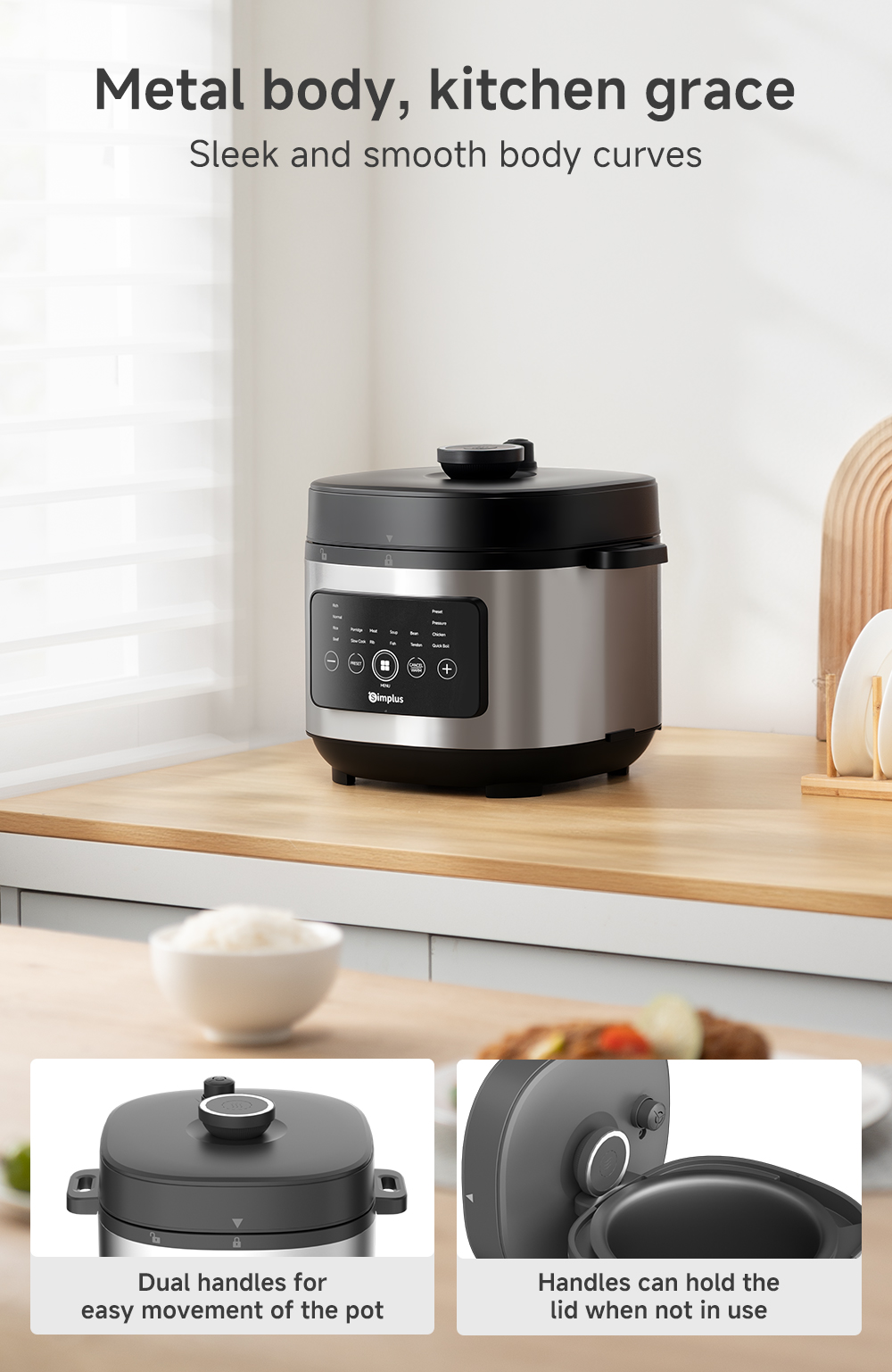 Simplus Electric Pressure Cooker | Multicooker | 12 Programmes | 6L ...