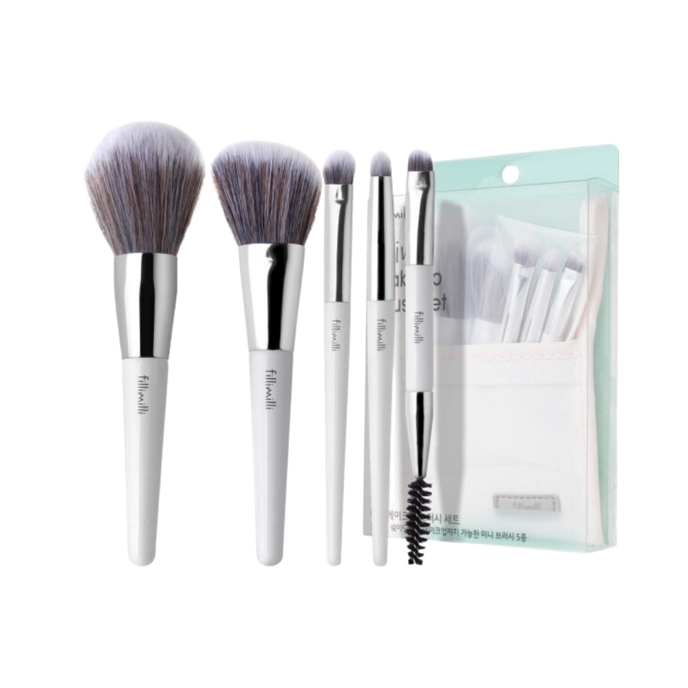 Fillimilli Mini Brush Set (5 Pcs) | Compact Brushes for Travel ...