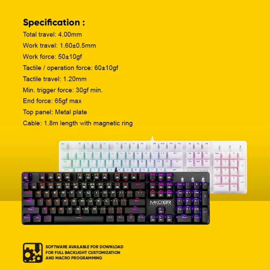 Armaggeddon MKO-13R Customizable Full Size Programmable RGB Optical ...