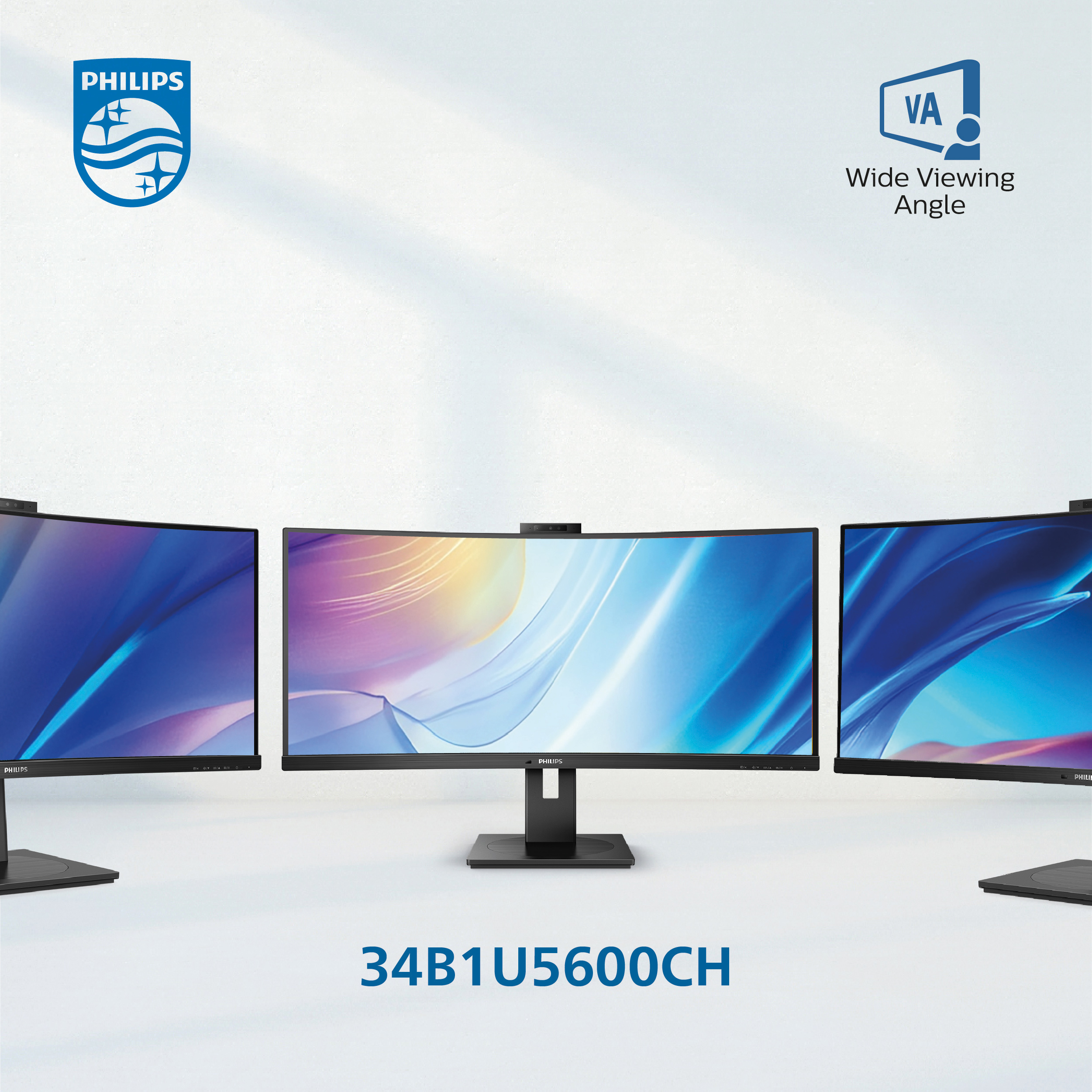 Philips 34B1U5600CH Curved UltraWide VA Monitor with USB-C dock, KVM ...