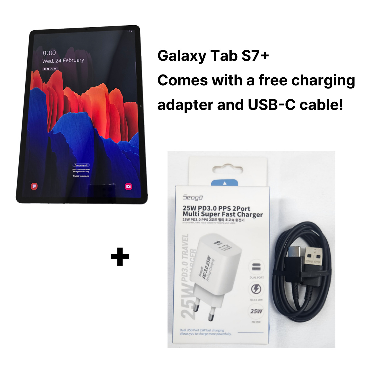 Used] Samsung Galaxy Tab S7 Plus RAM 8GB, ROM 256GB LTE/ SM-T975 ...