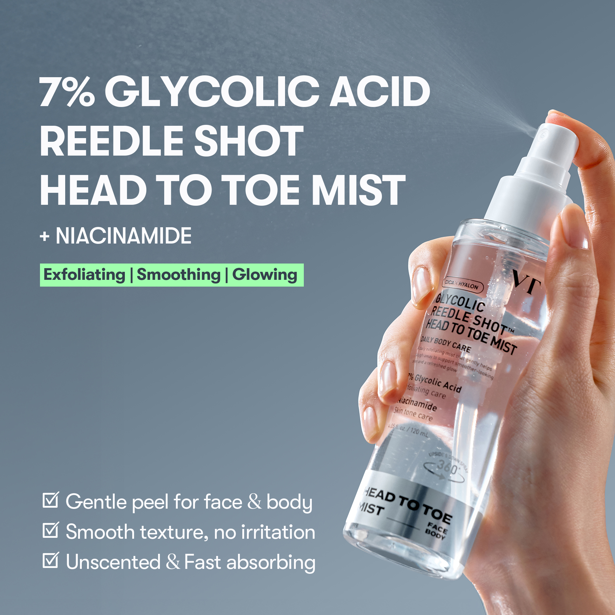 [VT] Glycolic Acid Reedle Shot Head to Toe Mist 7% Glycolic Acid ...