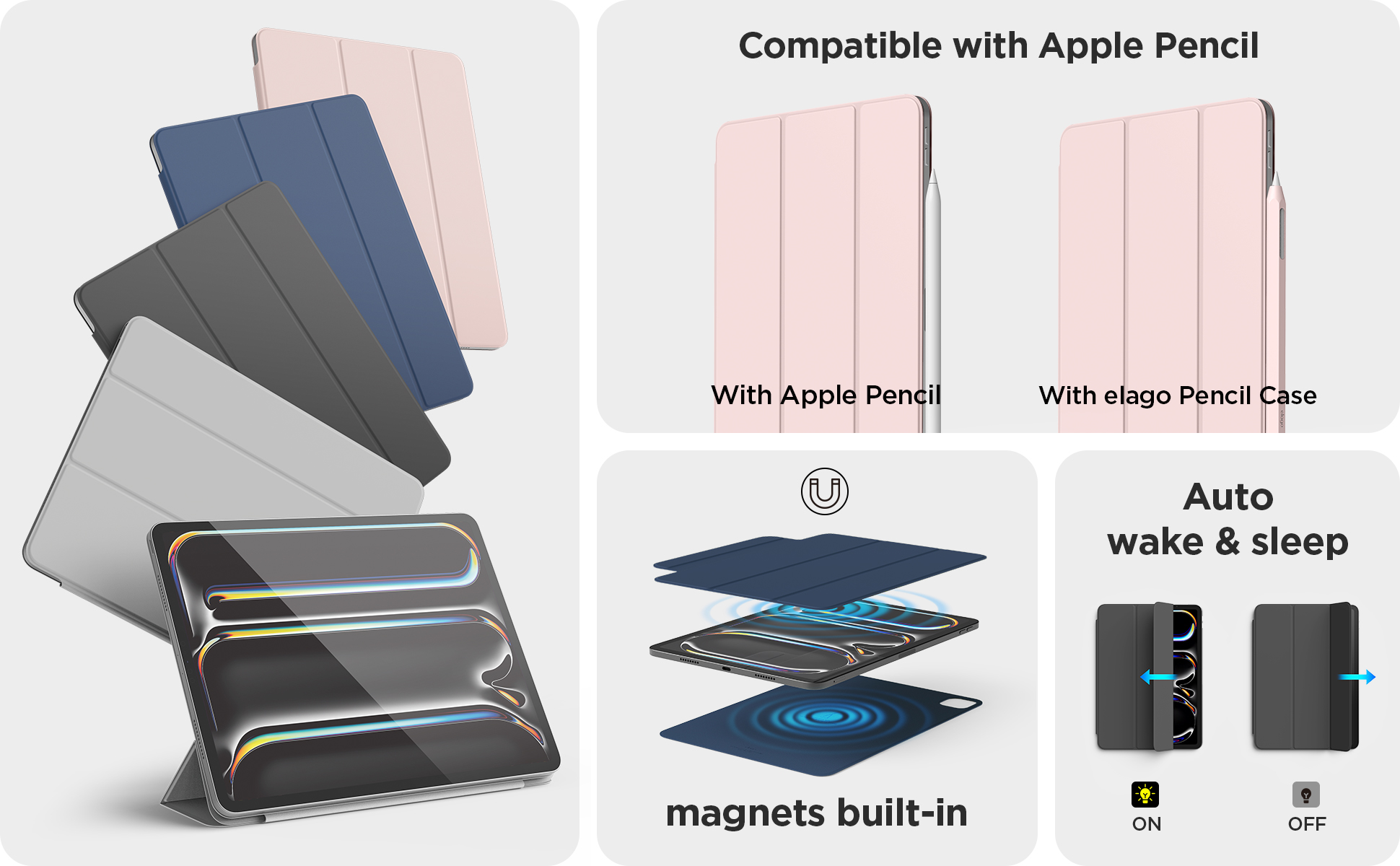 elago Magnetic Folio Case for iPad Pro 13 inch Cover (M5, M4) | Shopee ...
