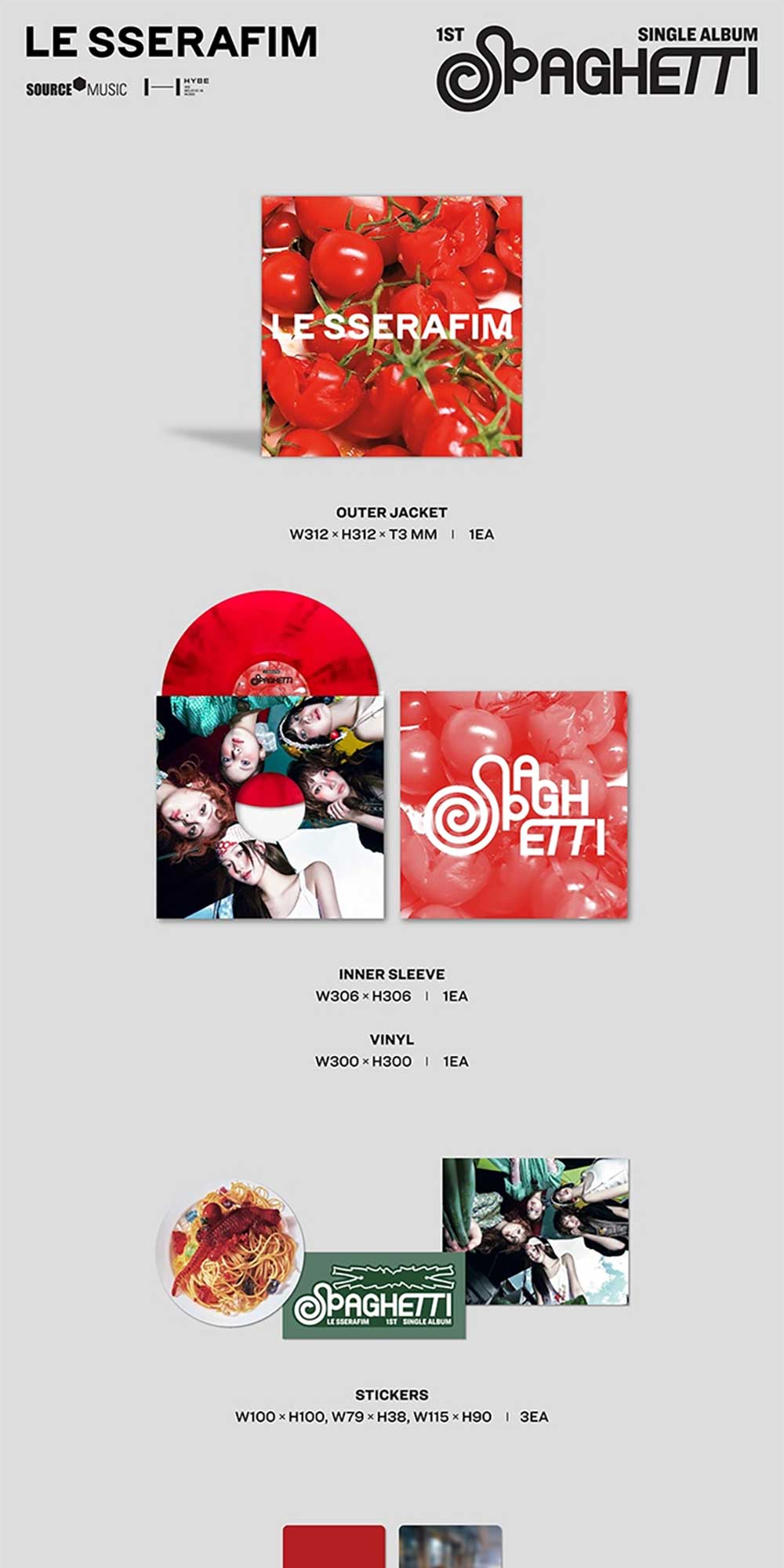 LE SSERAFIM - 1st Single Album[ SPAGHETTI ] Vinyl | Shopee Philippines