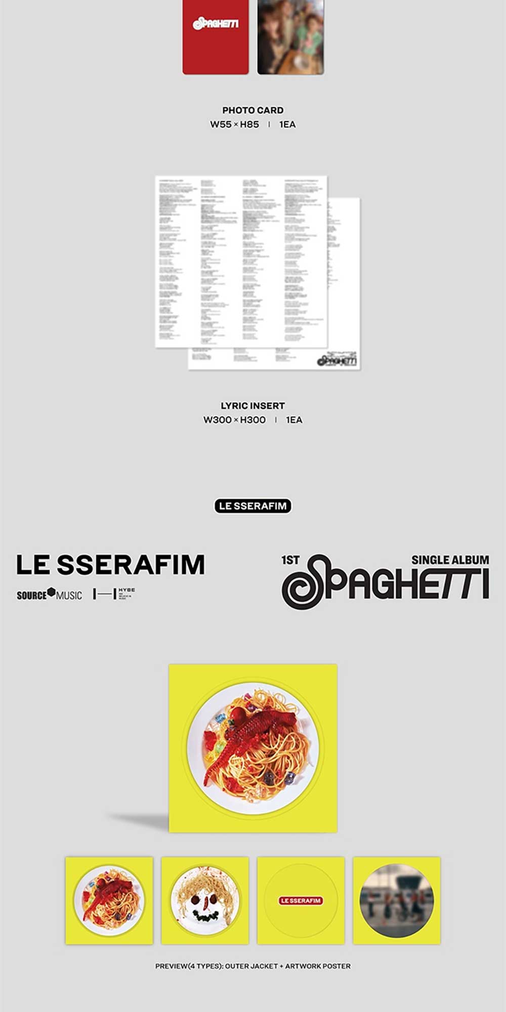 LE SSERAFIM - 1st Single Album[ SPAGHETTI ] Vinyl | Shopee Philippines