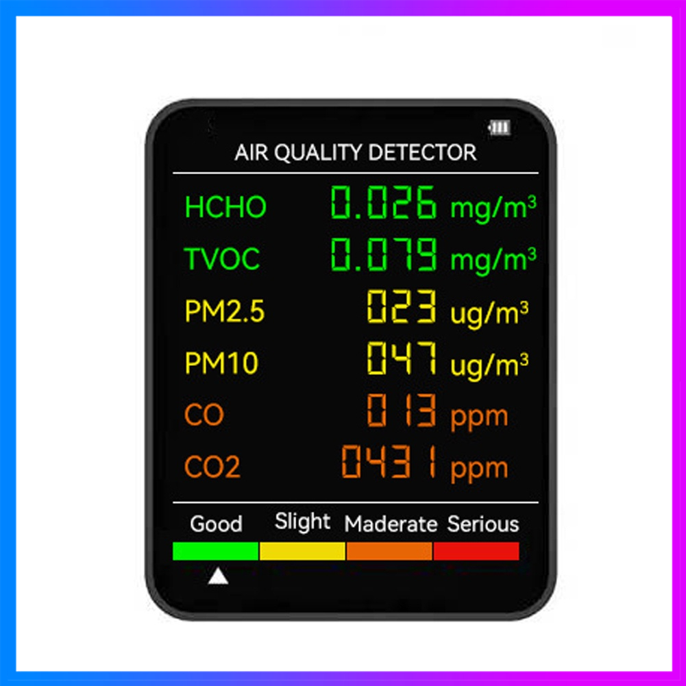 6 In 1 PM2.5 PM10 HCHO TVOC CO CO2 Multifunctional Air Quality Detector CO Carbon Dioxide ...