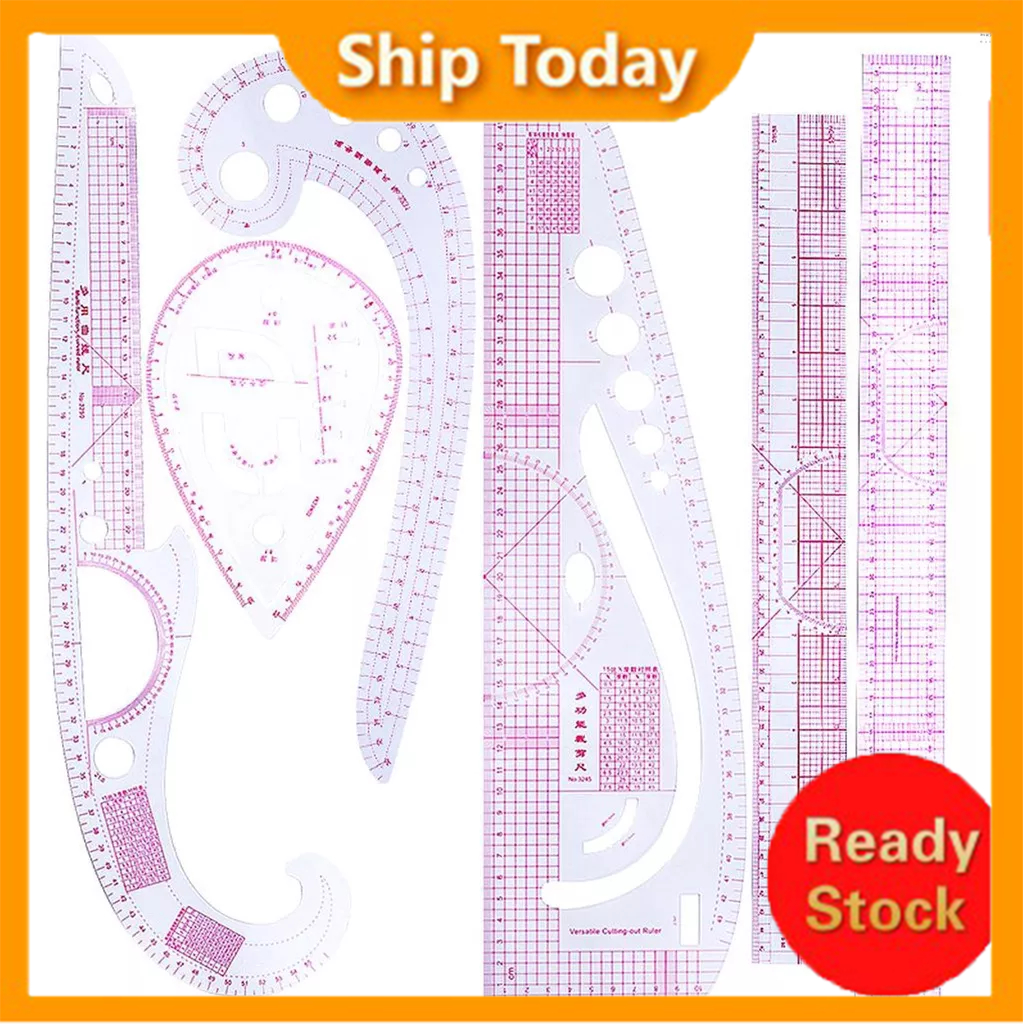 6PCS French Metric Ruler Clothing Fashion Ruler Curve Shaped Grading ...
