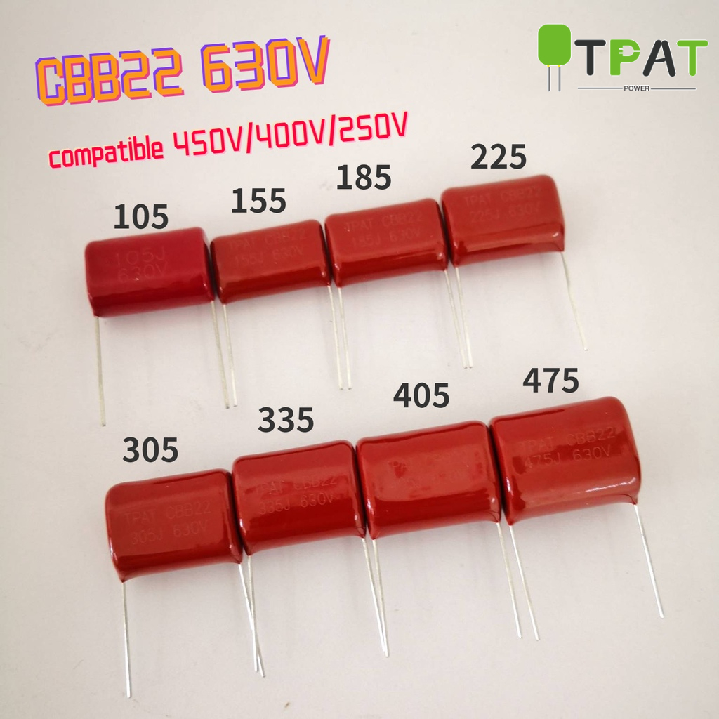 CBB22 630V Metallic Polypropylene Organic Film Capacitor 105 155 185 ...