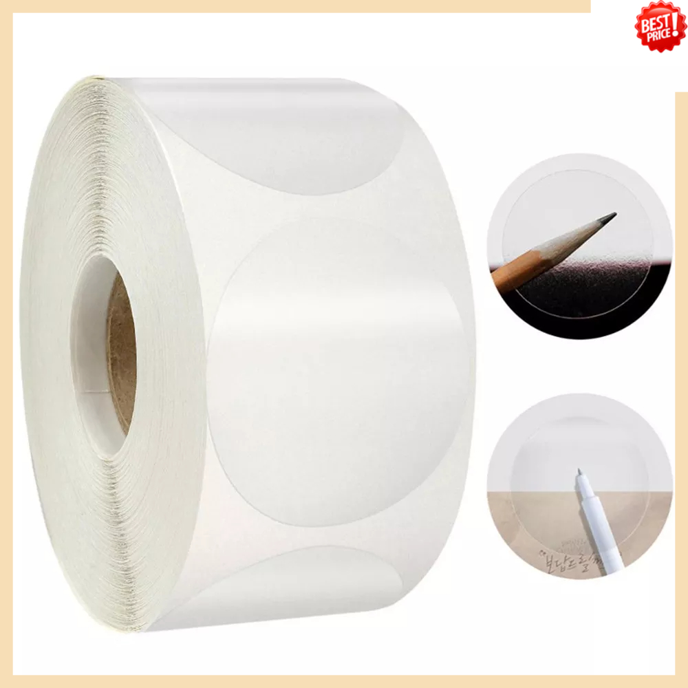 500Pcs A Roll Round Pvc Transparent Sticker Scrapbooking for Package ...