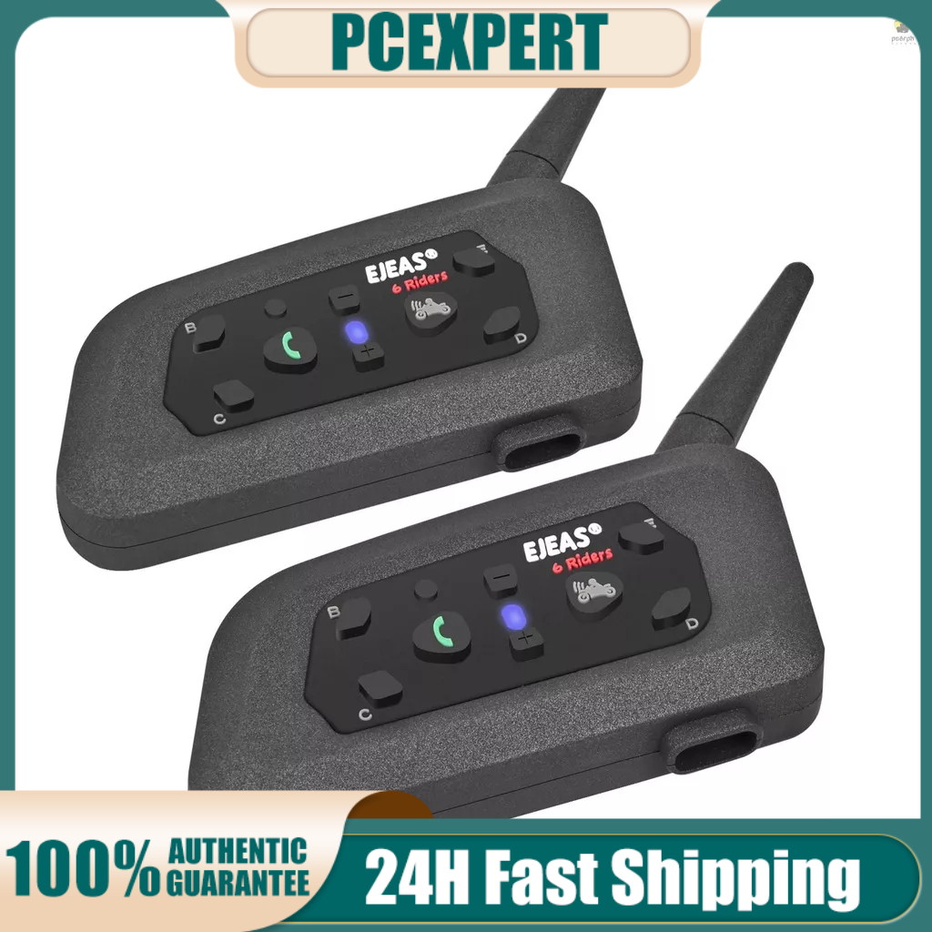 EJEAS V6 Pro Motorcycle Helmet BT Intercom Headphone Real-Time BT ...