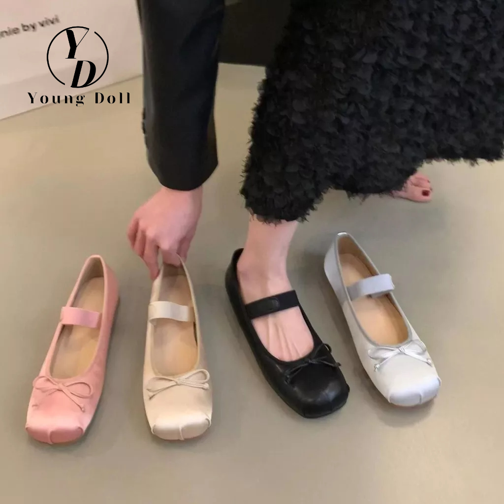 Satin Doll Shoes for Women 2023 Spring New Arrivals Pink Ballet Flats ...