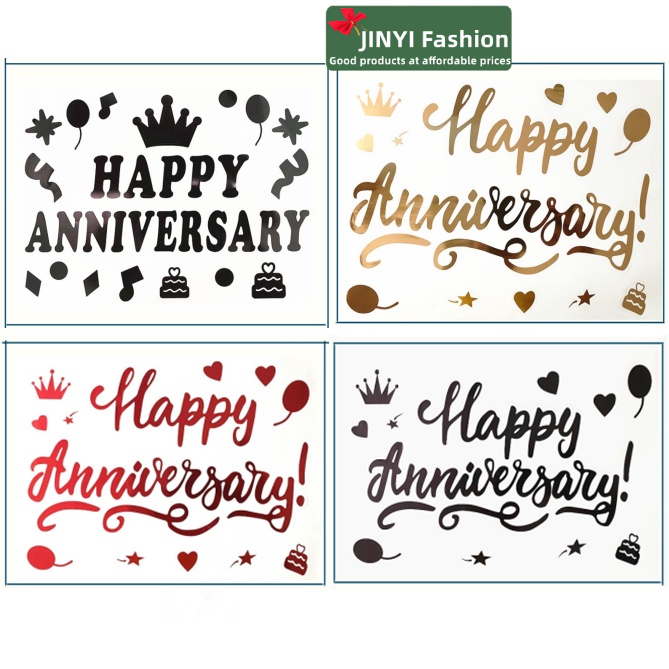 Happy Anniversary balloon sticker~Paper Stickers Decor Wedding Happy ...