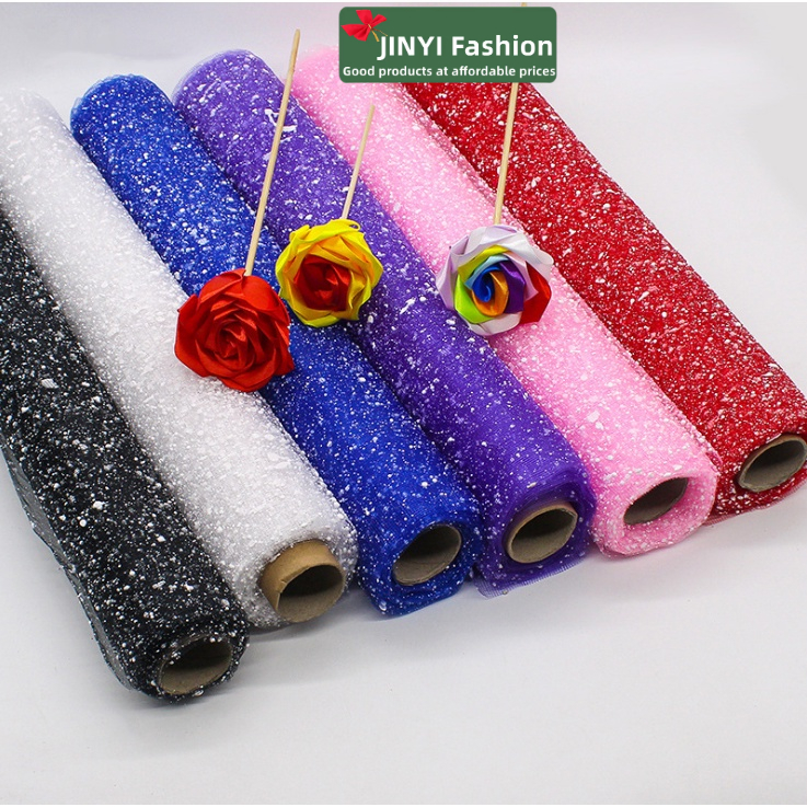 Snowflake net snow dot gauze ~ （70cm*50cm)）cartoon bouquet packing yarn ...