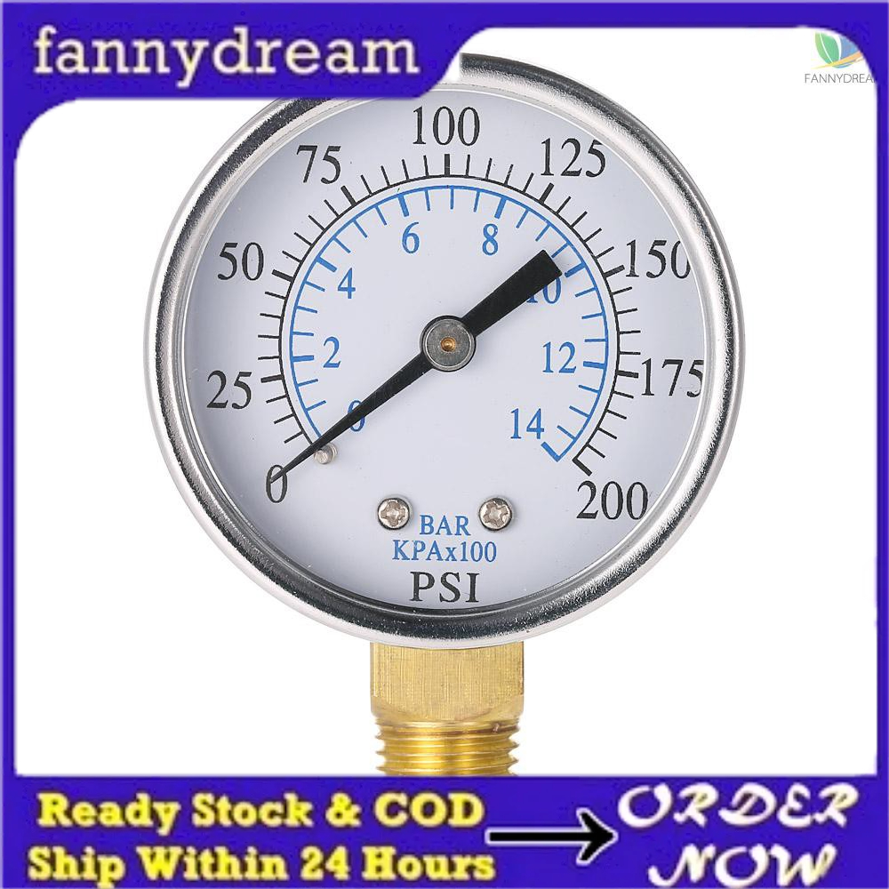 50mm 0~200psi 0~14bar Pool Filter Water Pressure Dial Hydraulic Pressure Gauge Meter Manometer 1 ...