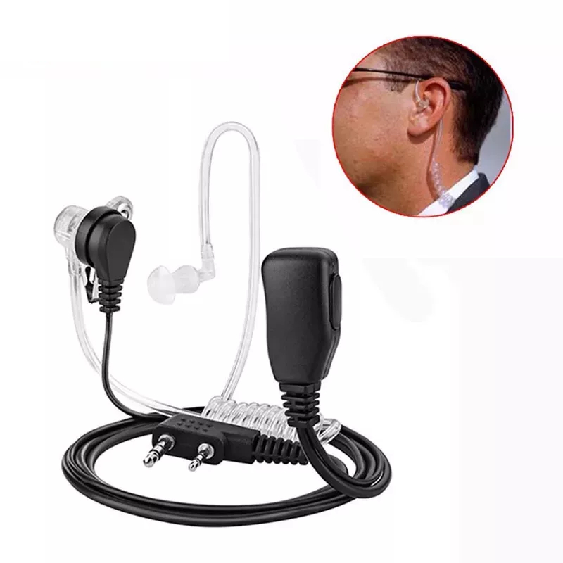 For Wln,Baofeng,Kenwood 2 Pin earphone with mic Headset Covert Acoustic ...